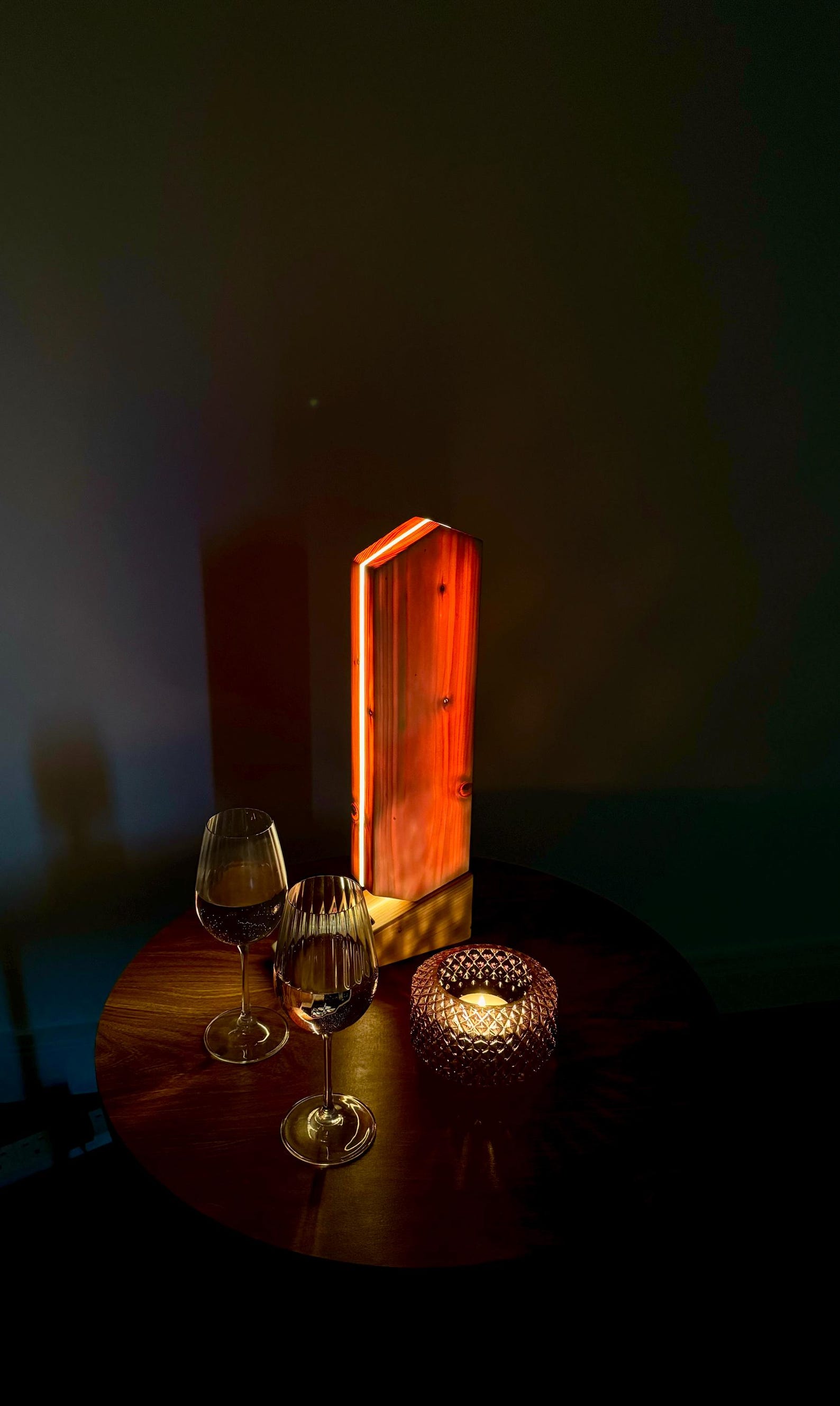 Handcrafted Designer Pine Wood LED Lamp – A Unique Masterpiece by ...