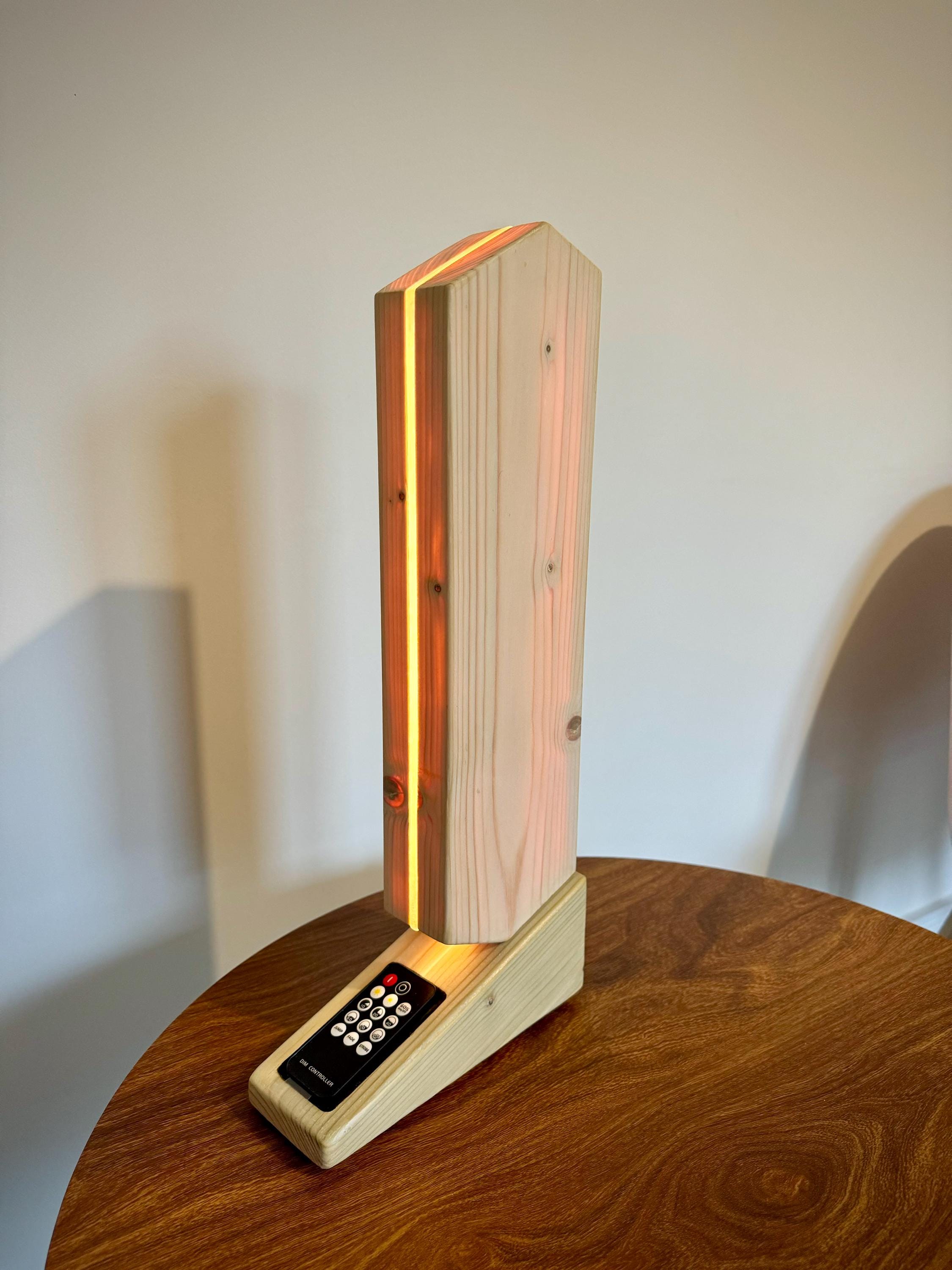 Handcrafted Designer Pine Wood LED Lamp – A Unique Masterpiece by ...