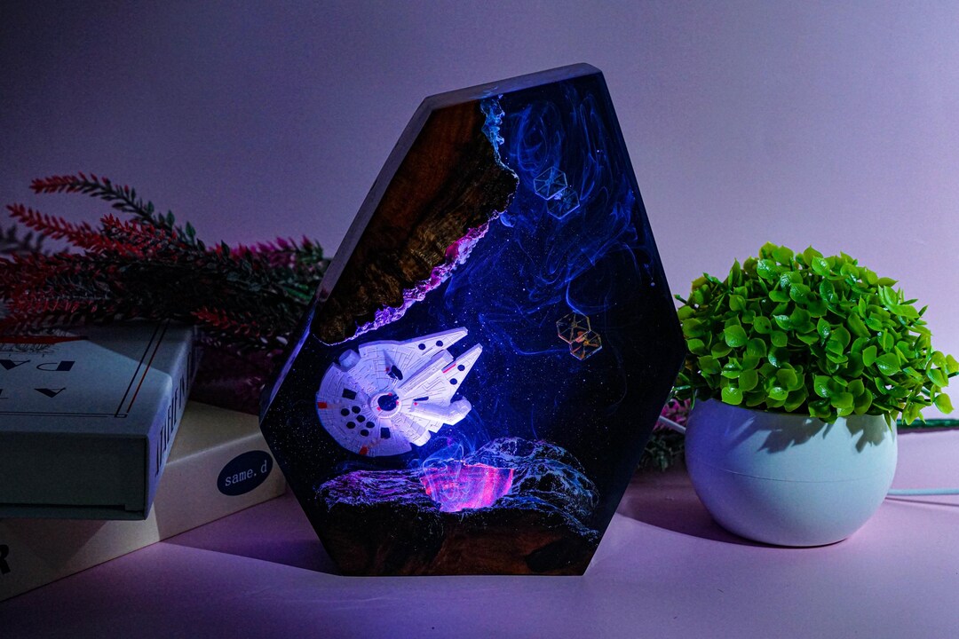 Handmade Galactic Ship Resin Lamp – Deep Space Epoxy Diorama | Star Tr ...