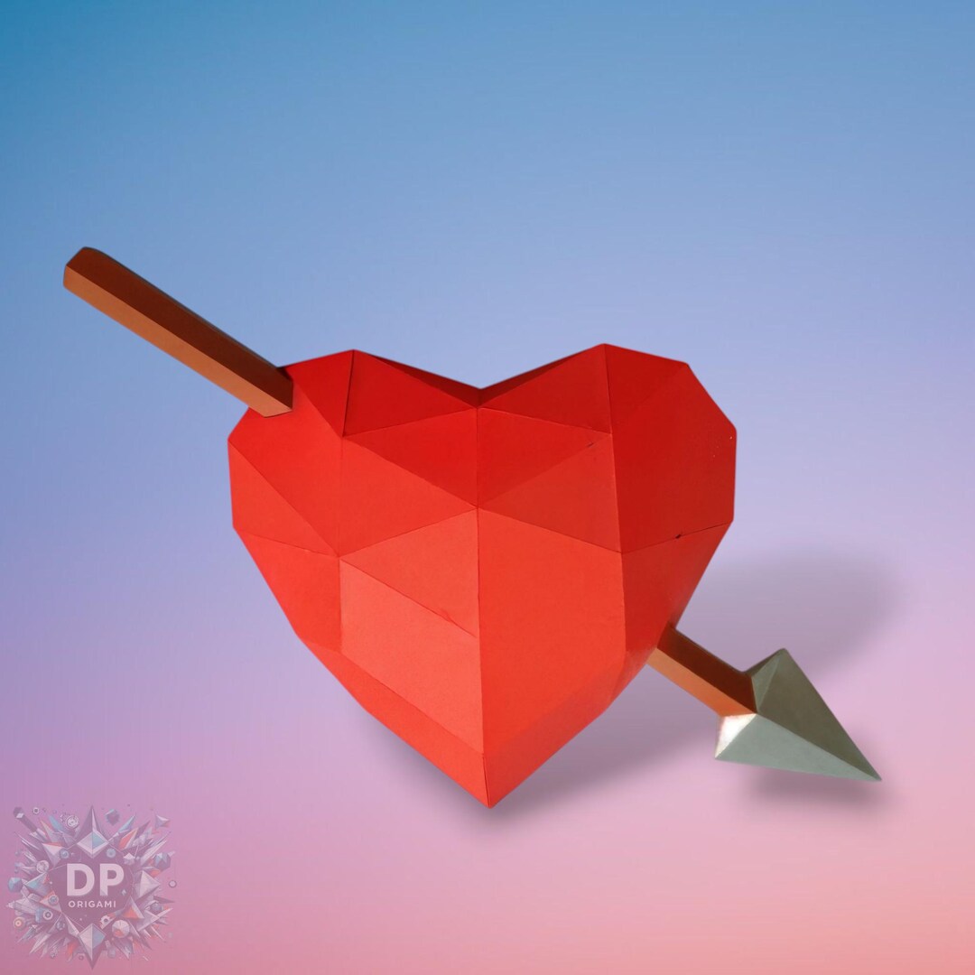 Heart Low Poly DIY Paper/diy 3D Heart Geometric/diy Gift Paper Heart ...