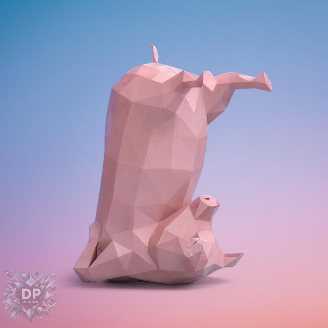 Pig Polygonal DIY Paper/diy 3D Pig Statues/diy Gift Paper Pig/download ...