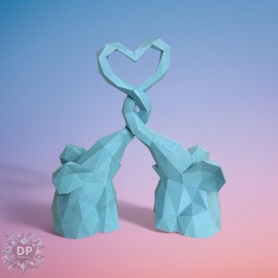Elephants Polygonal DIY Paper/diy 3D Elephants Statues/diy Gift Paper ...