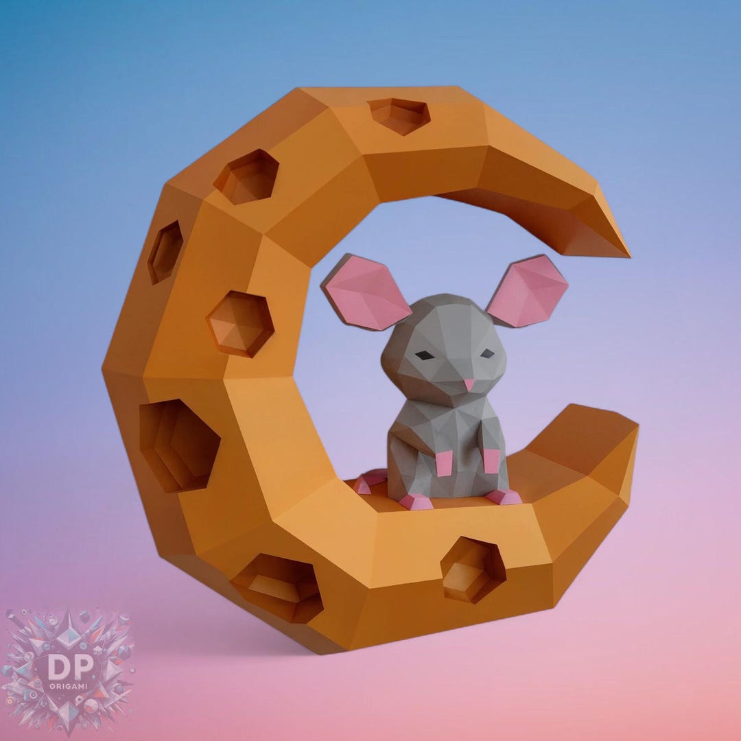 Mouse Polygonal DIY Paper/diy 3D Mouse Statues/diy Gift Paper Mouse ...