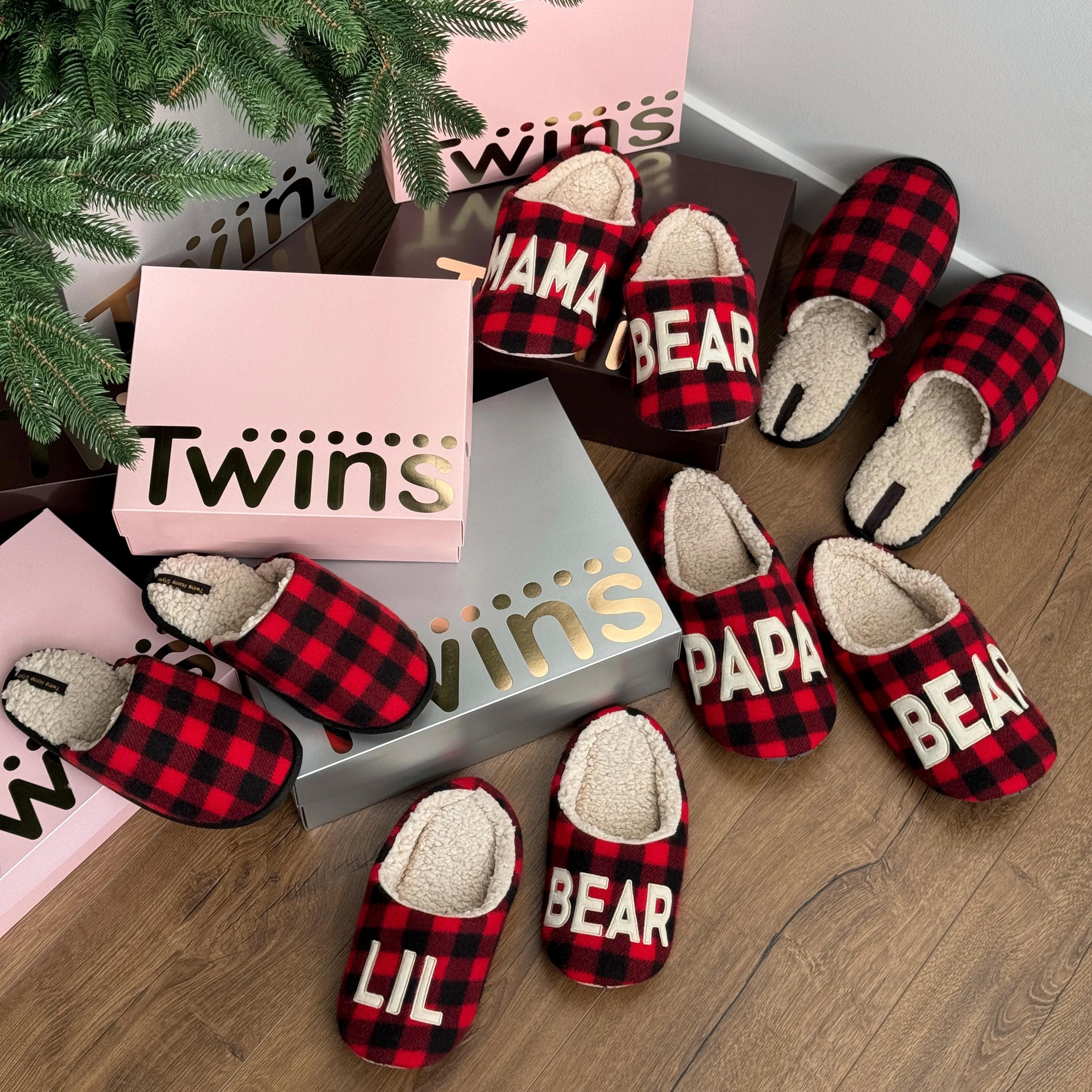 Matching Family Bear Slippers, Cozy Christmas Shoes - Etsy