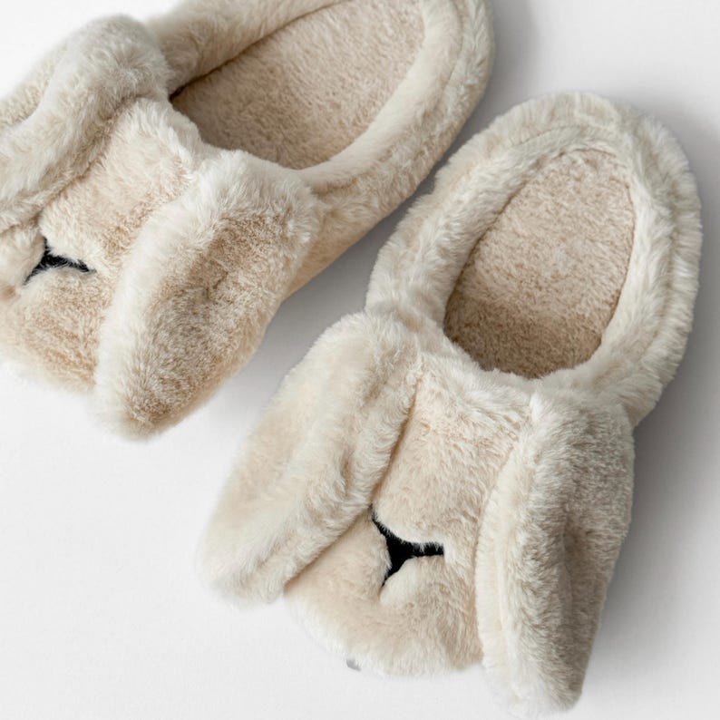 Fuzzy Bunny Slippers: Kids Plush Animal Home Shoes - Etsy