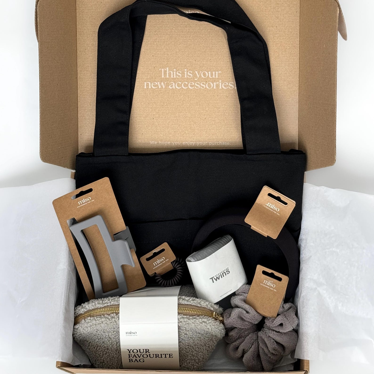 Cute Accessories Gift Set: Cosmetic Bag, Hair Accessories & Cozy Socks ...