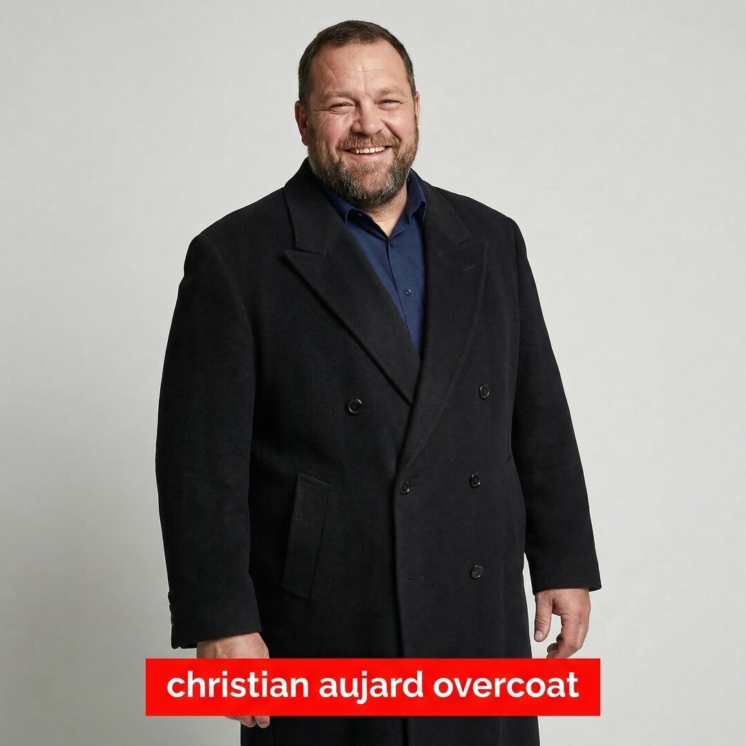 Men’s Classic Christian Aujard Long Cashmere Overcoat – Black – Size ...