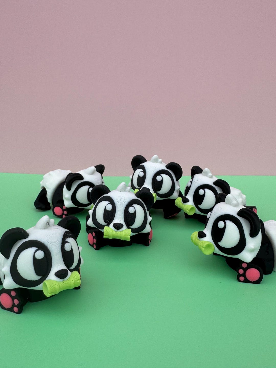 Handmade Panda Figurine With Bamboo – Cute Animal Decor, Collectible ...