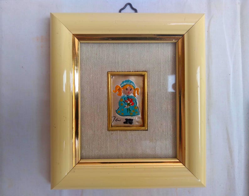 Vintage Italian Pierrot Clown Art Chromolithograph on Real Silver Leaf ...