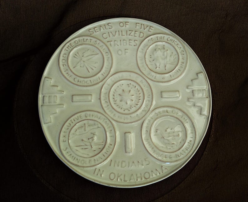 Vintage Frankoma Pottery Seals of Five Civilized Tribes of Indians in ...