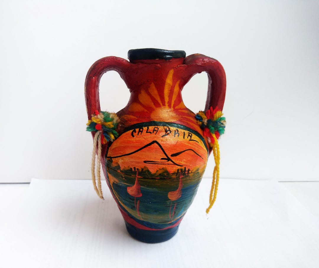 Amphora Ceramic Vintage Artistic CALABRIA Handmade, Handpainted Ceramic ...