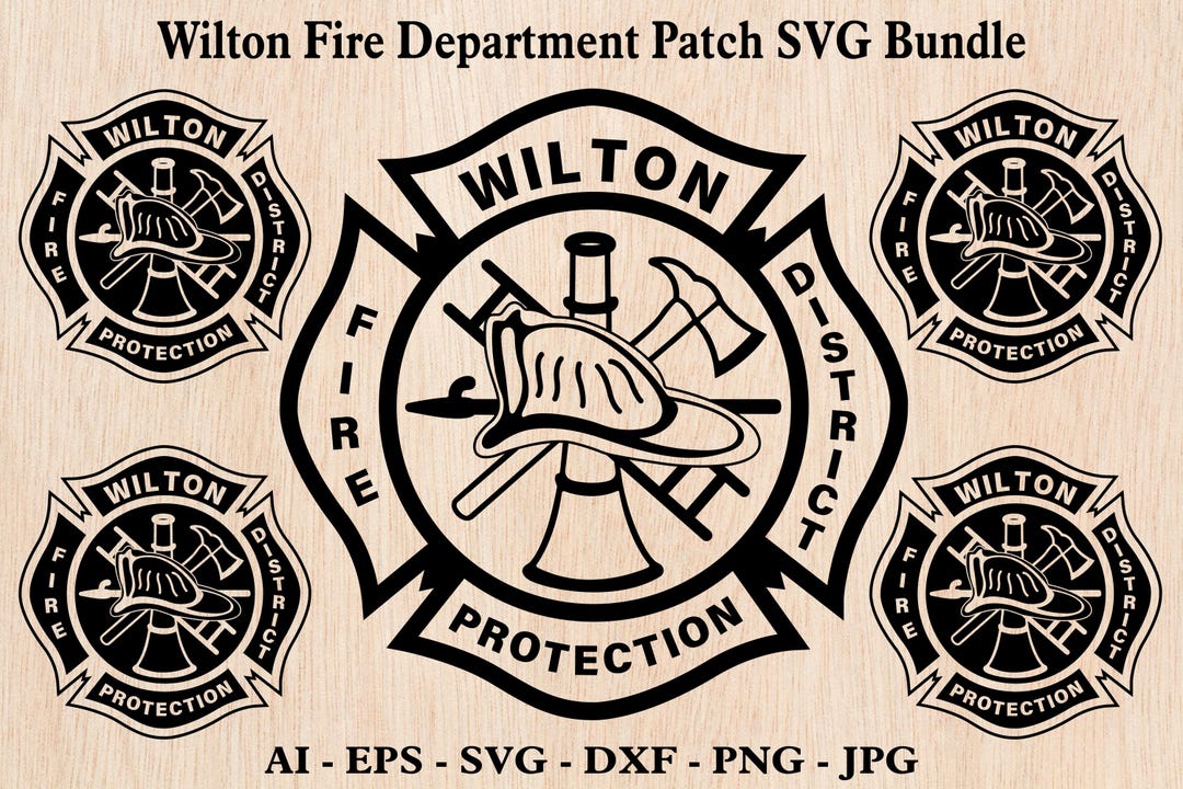Wilton Fire Department Patch SVG Bundle, California Wilton Firefighter ...
