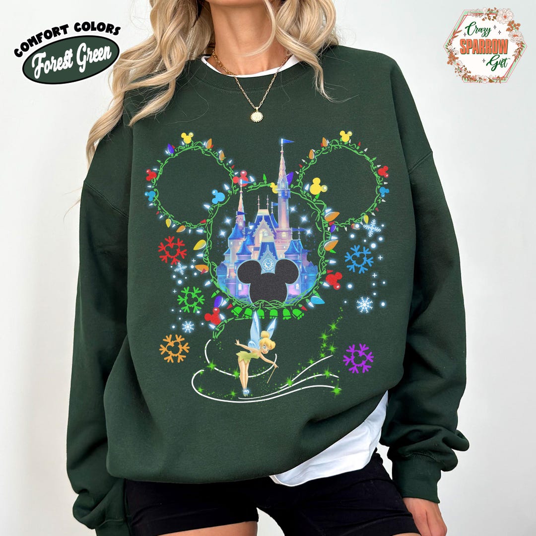 Custom Tinker Bell Disney Castle Christmas Sweatshirt - Etsy