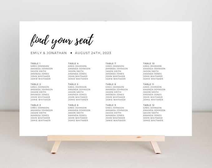 Editable Rehearsal Dinner Welcome Sign Seating Chart Download, the ...