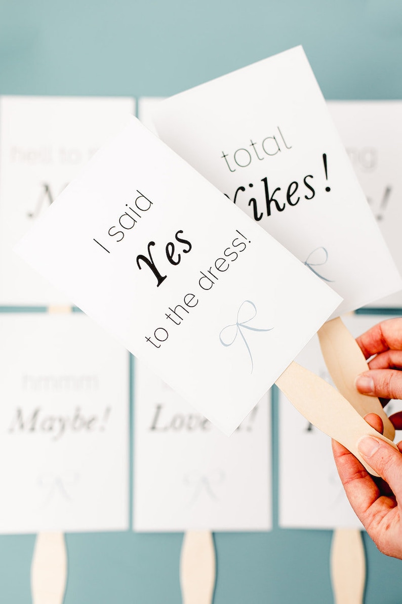Wedding Dress Shopping Voting Signs Download, I Said Yes to the Dress ...