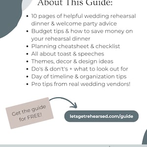 Night Before Checklist, Wedding Rehearsal Dinner Planning Guide ...
