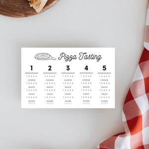 Wedding Rehearsal Dinner Pizza Party, Food Tasting Voting Card, Pizza ...