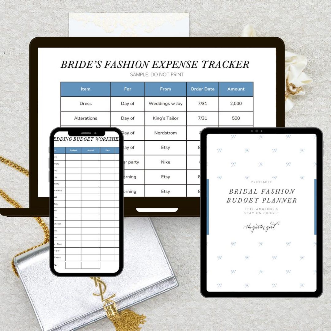 Wedding Dress Budget Printable, Bridal Gown Ordering Checklist, Easy ...