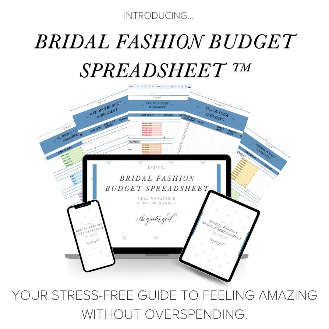 Best Wedding Dress Budget Spreadsheet, Bridal Dress Organizer, Wedding ...