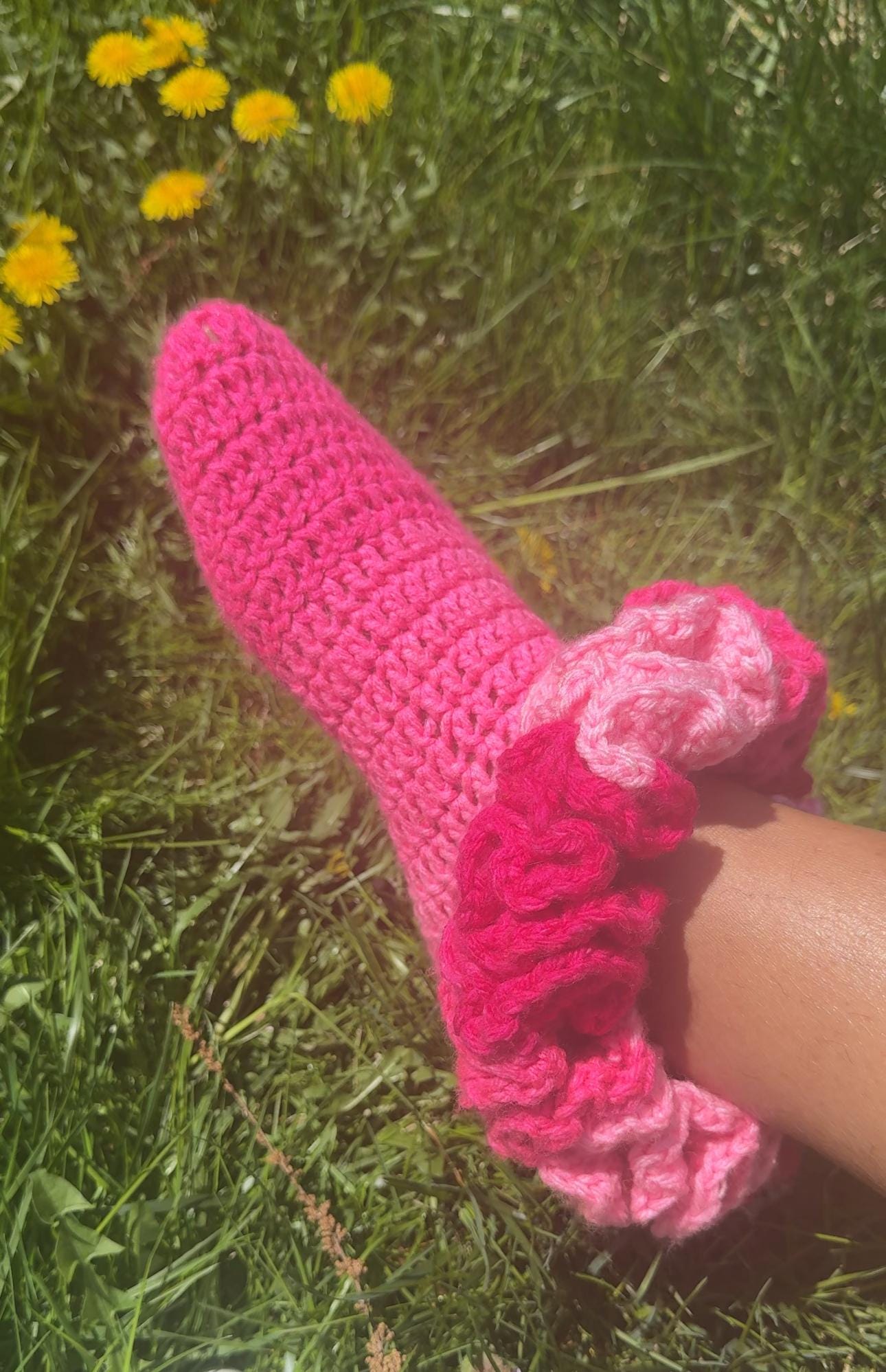 Handmade Pink Ombre Crochet Ruffle Socks|cozy - Etsy