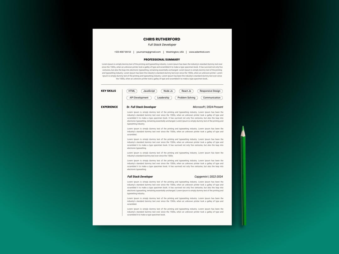 ATS Compatible Resume Template | Job-ready, Editable CV Design for ...