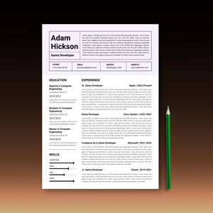 Clean & Sleek Resume Template, Editable Two-page CV With Cover Letter ...