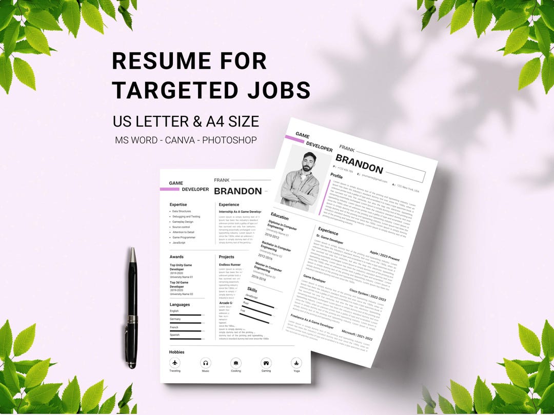 Targeted Resume Template, Ats-friendly and Job Ready CV, Editable ...