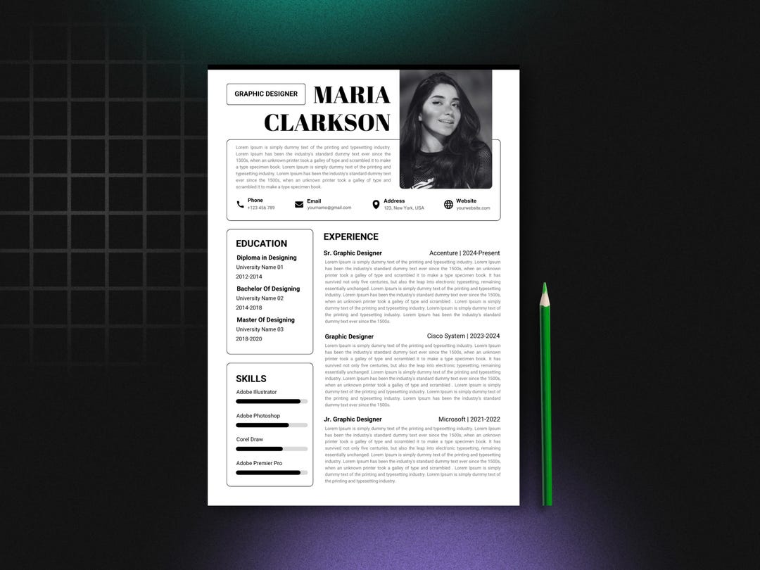 Senior Professional Resume Template, Editable Expert CV for Career ...