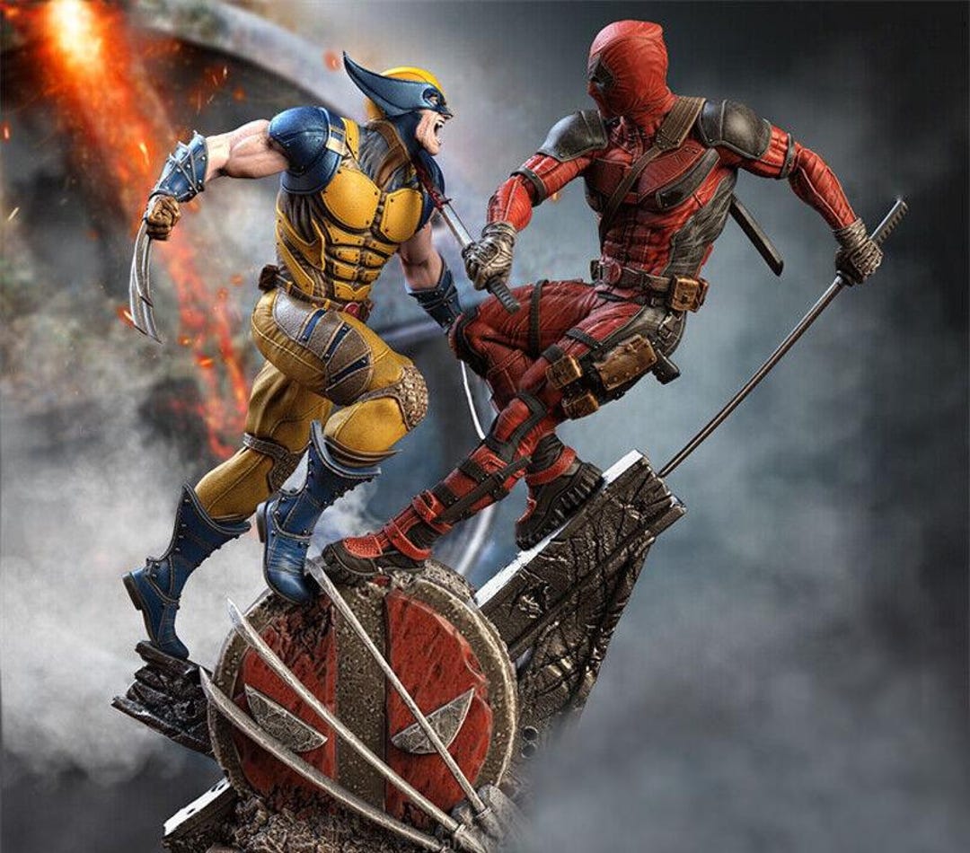 Deadpool Vs Wolverine - Marvel - Diorama - Statue - 3D Model - Stl File ...