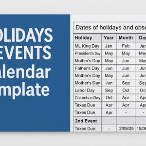 Work Hours Tracker 2025 | Excel Timesheet With Calendar & Holidays ...
