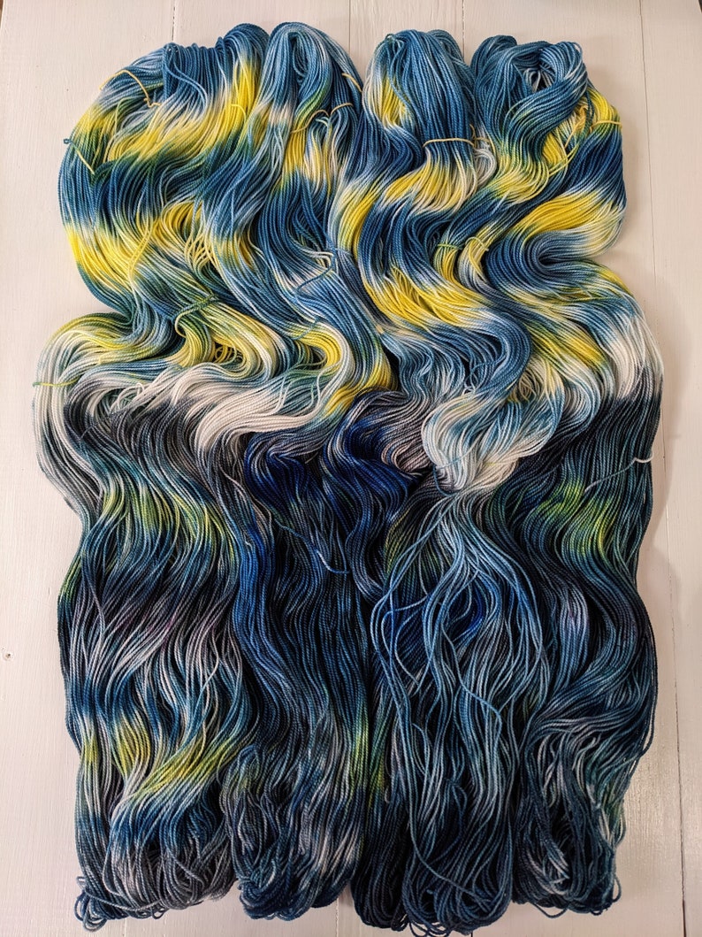 Van Gogh Starry Night// Sock Yarn/ Fingering Weight // - Etsy