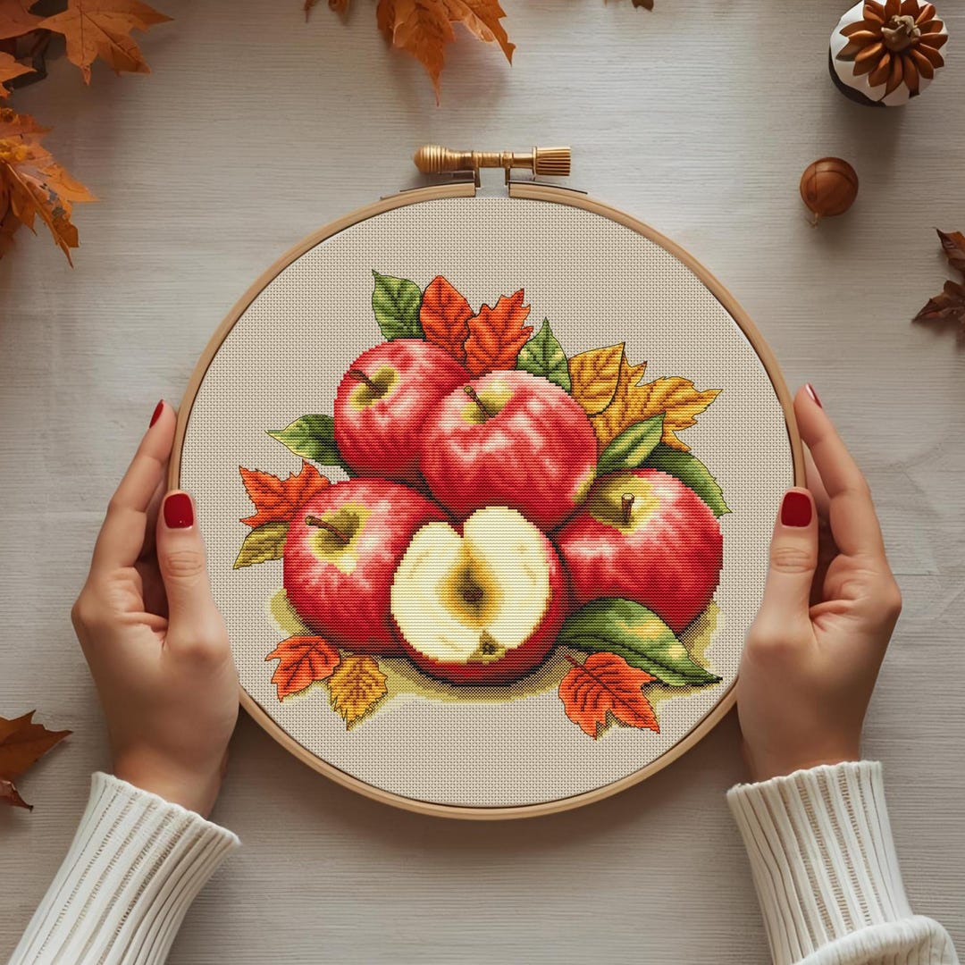 Apples Cross Stitch Pattern PDF | Fall Embroidery Chart | Autimn ...