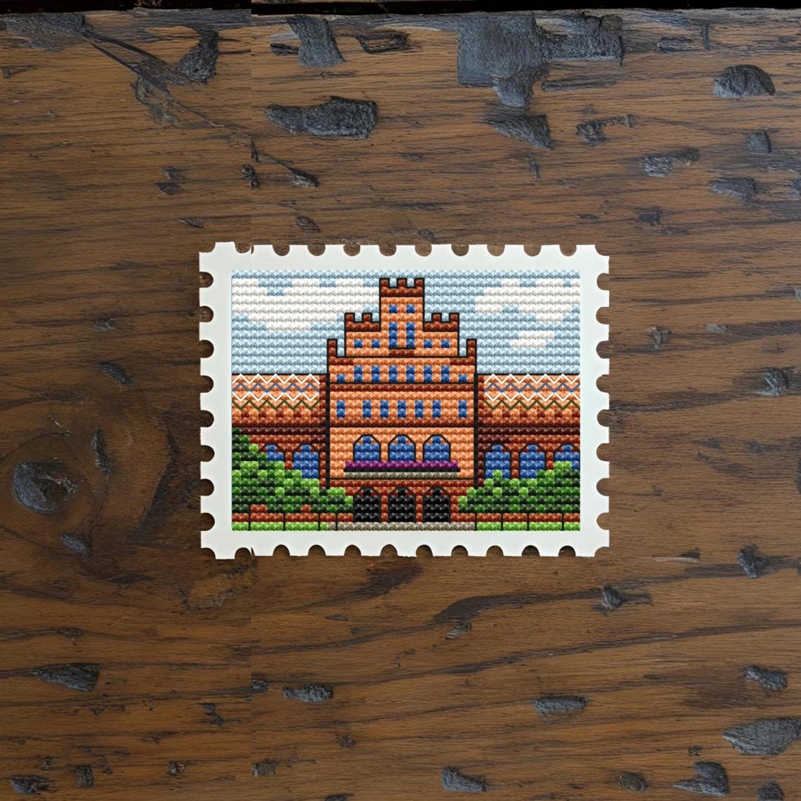 Mini Cross Stitch Pattern – Historic Building With Garden | Instant PDF ...