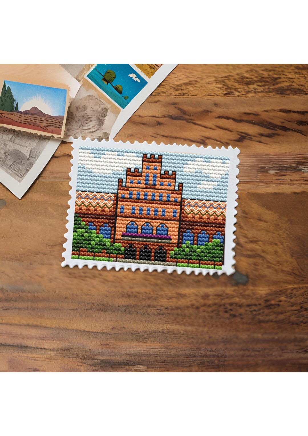 Mini Cross Stitch Pattern – Historic Building With Garden | Instant PDF ...