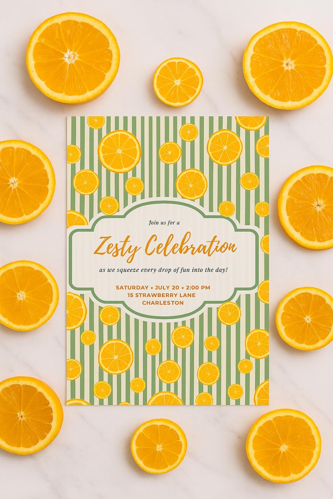 Editable Zesty Lemon Party Invitation Template - Printable Citrus ...