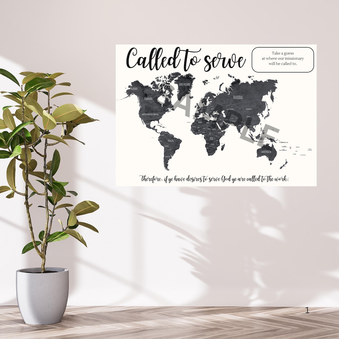 Called to Serve Activity Map (guess the Mission Country) - Etsy