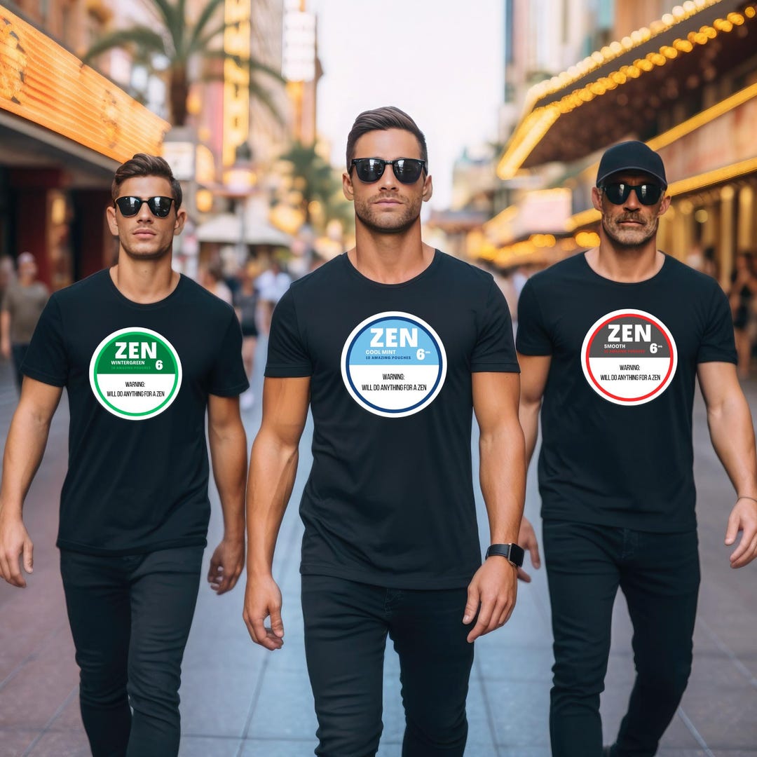 Zen Nicotine Pouches Group Costume Shirts: Funny Halloween Matching ...