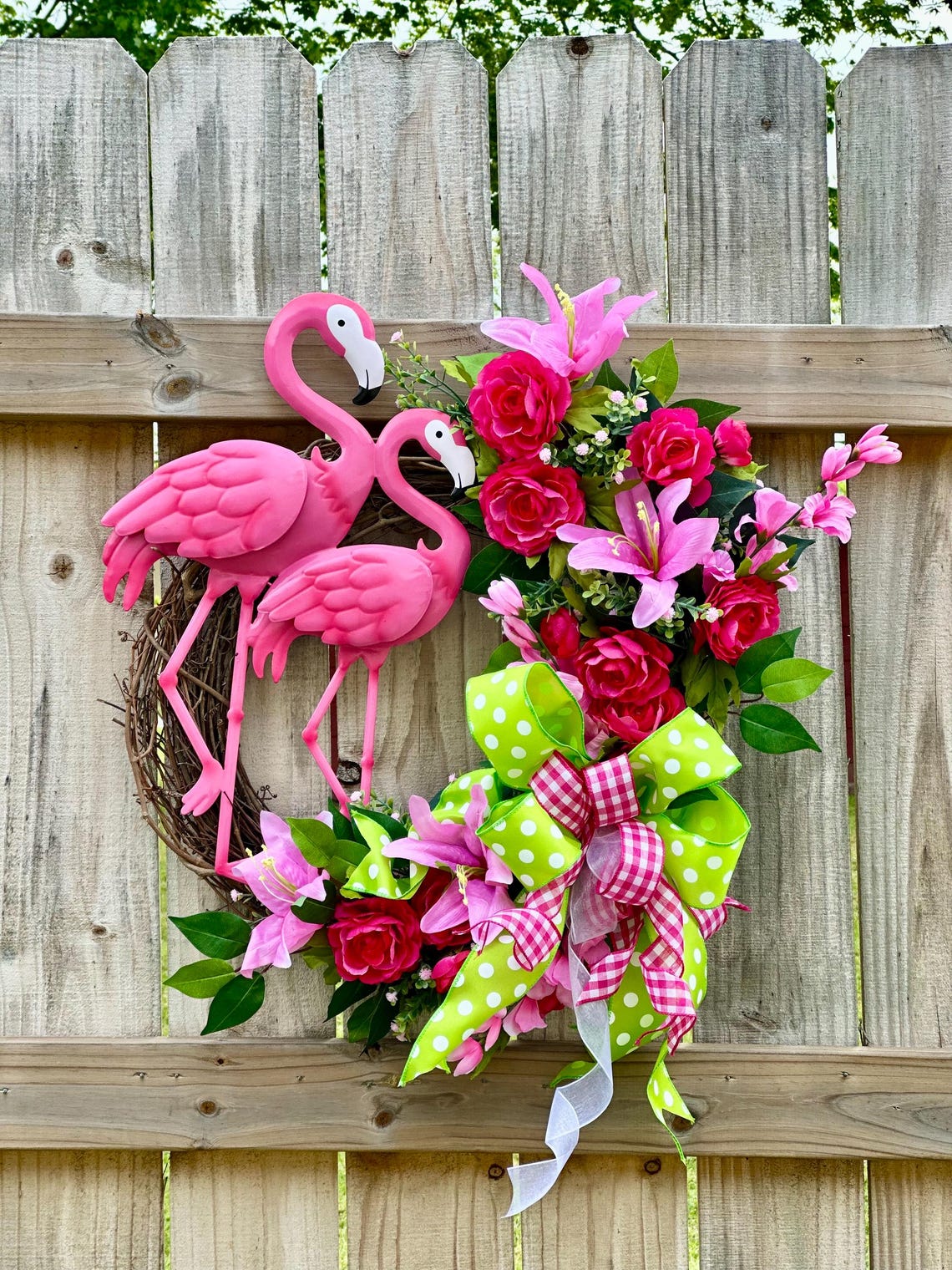 Summer Flamingo Door Wreaths - Etsy