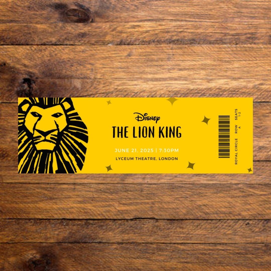 Ticket Template - the Lion King - Etsy