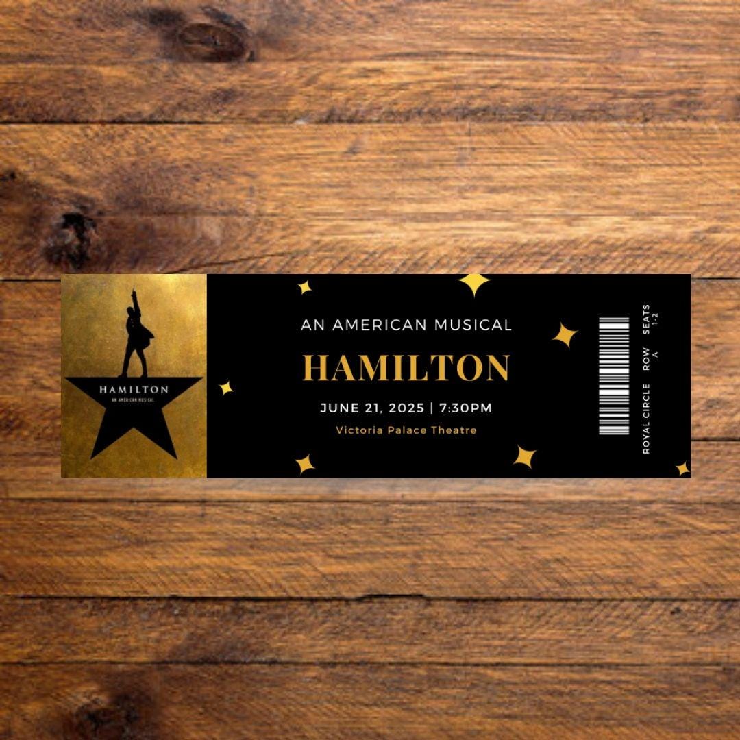 Ticket Template - Hamilton - Etsy