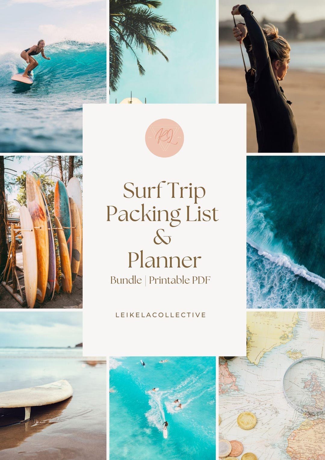 Surf Trip Packing List & Planner – Tropical, Cold Water, Travel ...