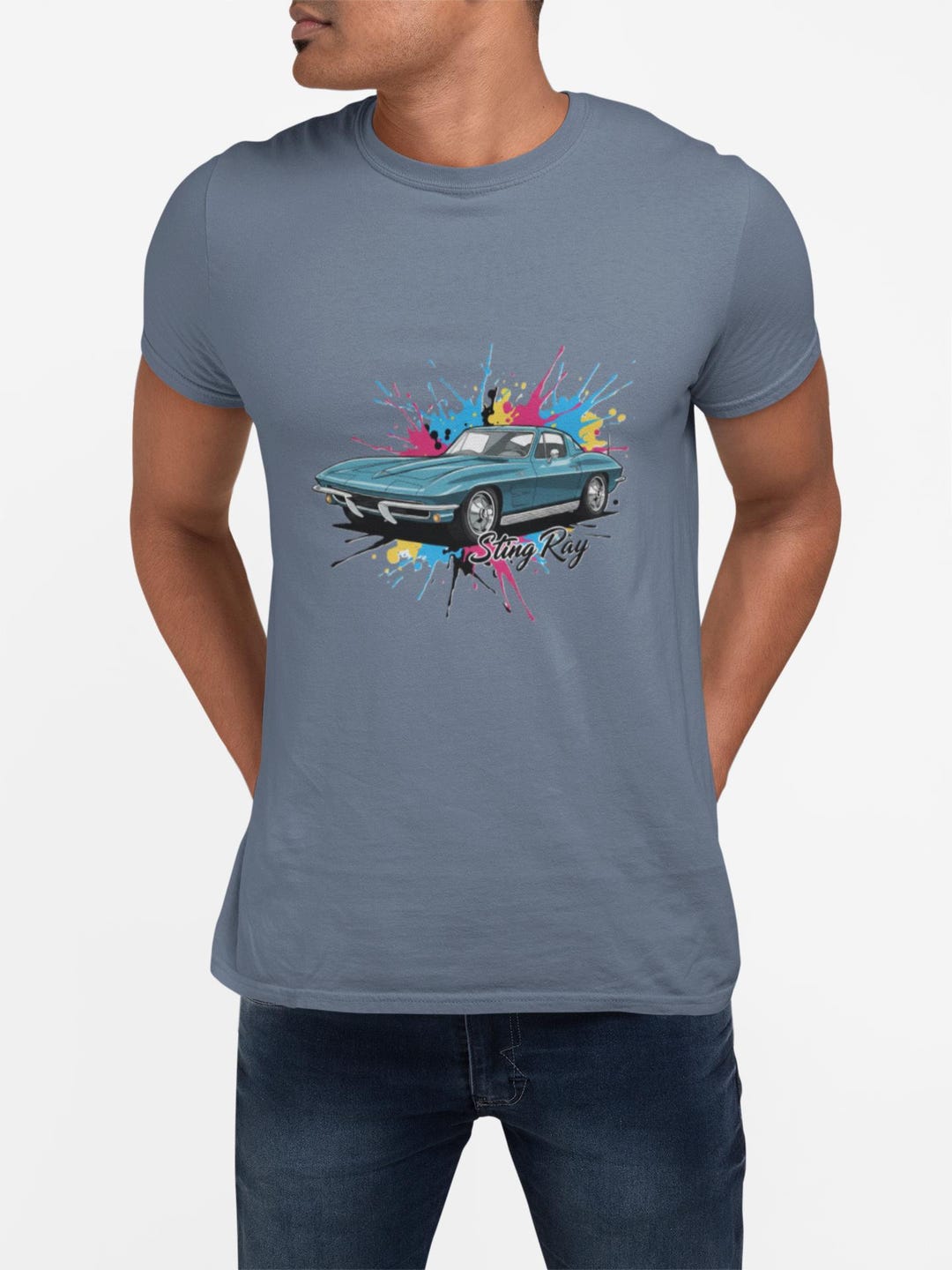 Corvette Stingray Graphic Tee: Retro Muscle Car Shirt for Men, Classic ...