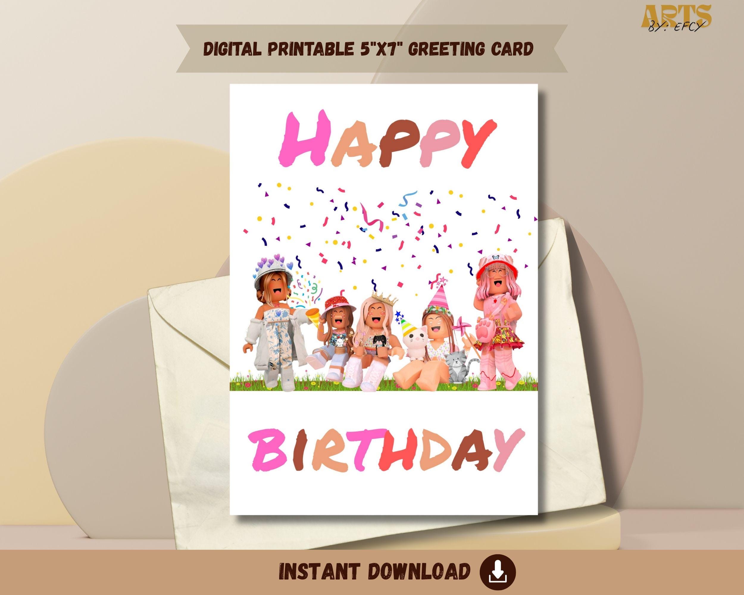Printable Birthday Card Roblox Birthday Card Kids Birthday Card Print ...