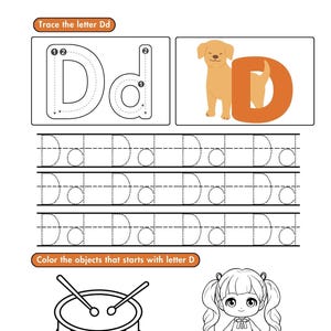 Alphabet Activity Book, Learning A-Z, Practice Tracing and Coloring - Etsy
