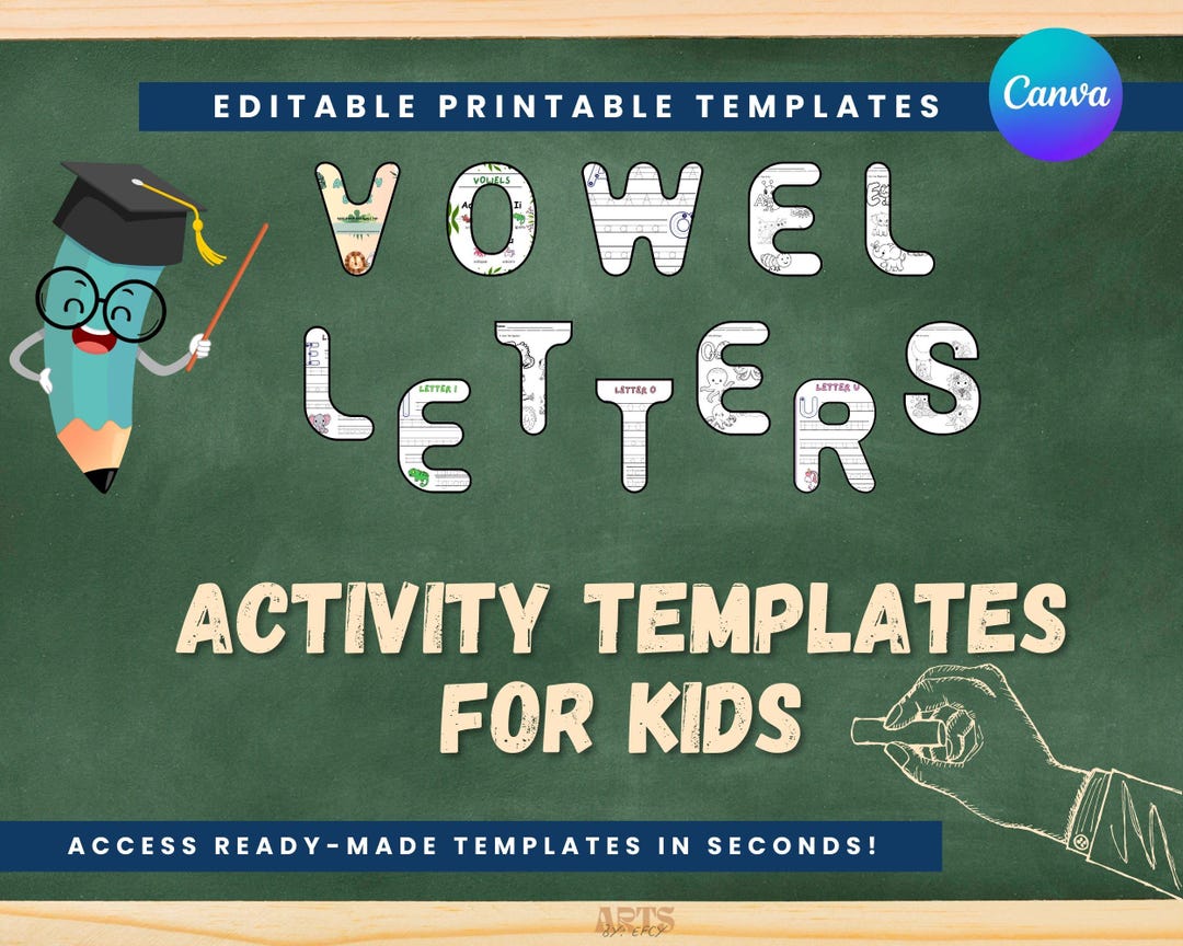 Learn the Vowel Letters - Etsy