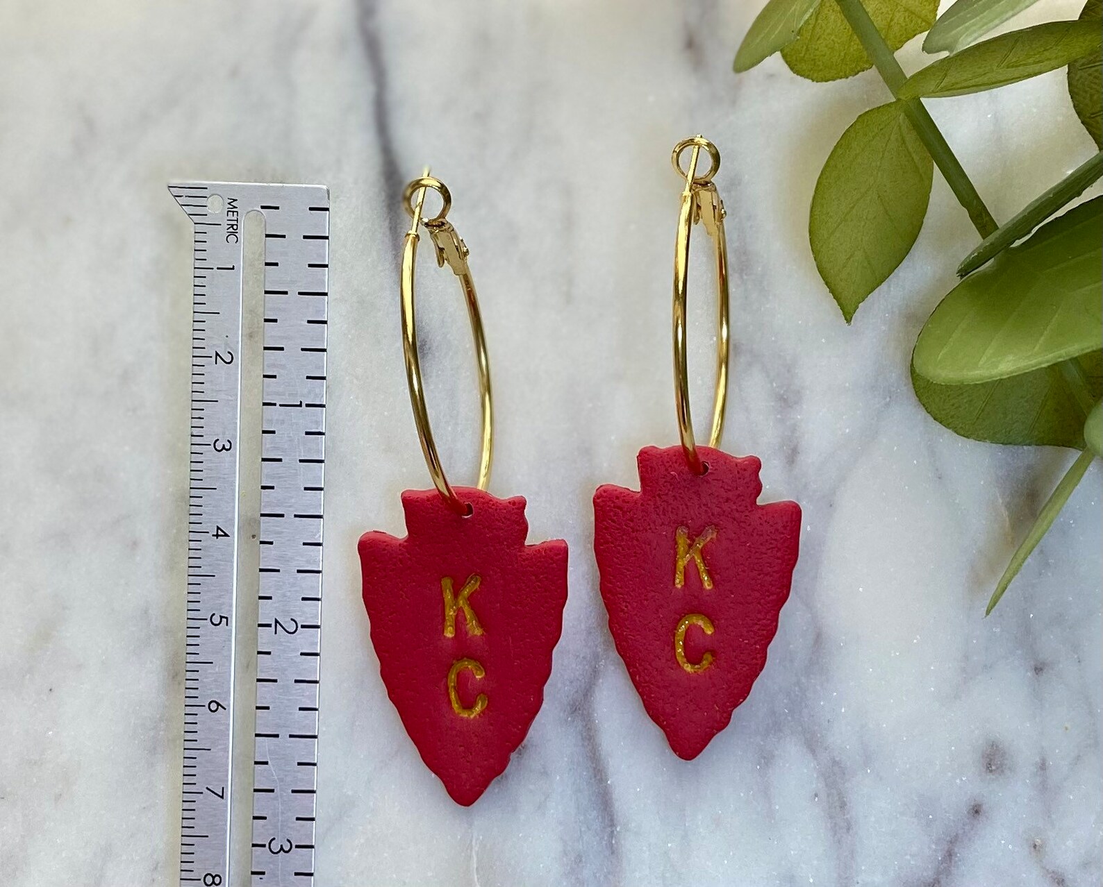 Kansas City Chiefs Embossed Arrowhead Hoop Earrings - Red - KC Earrings ...