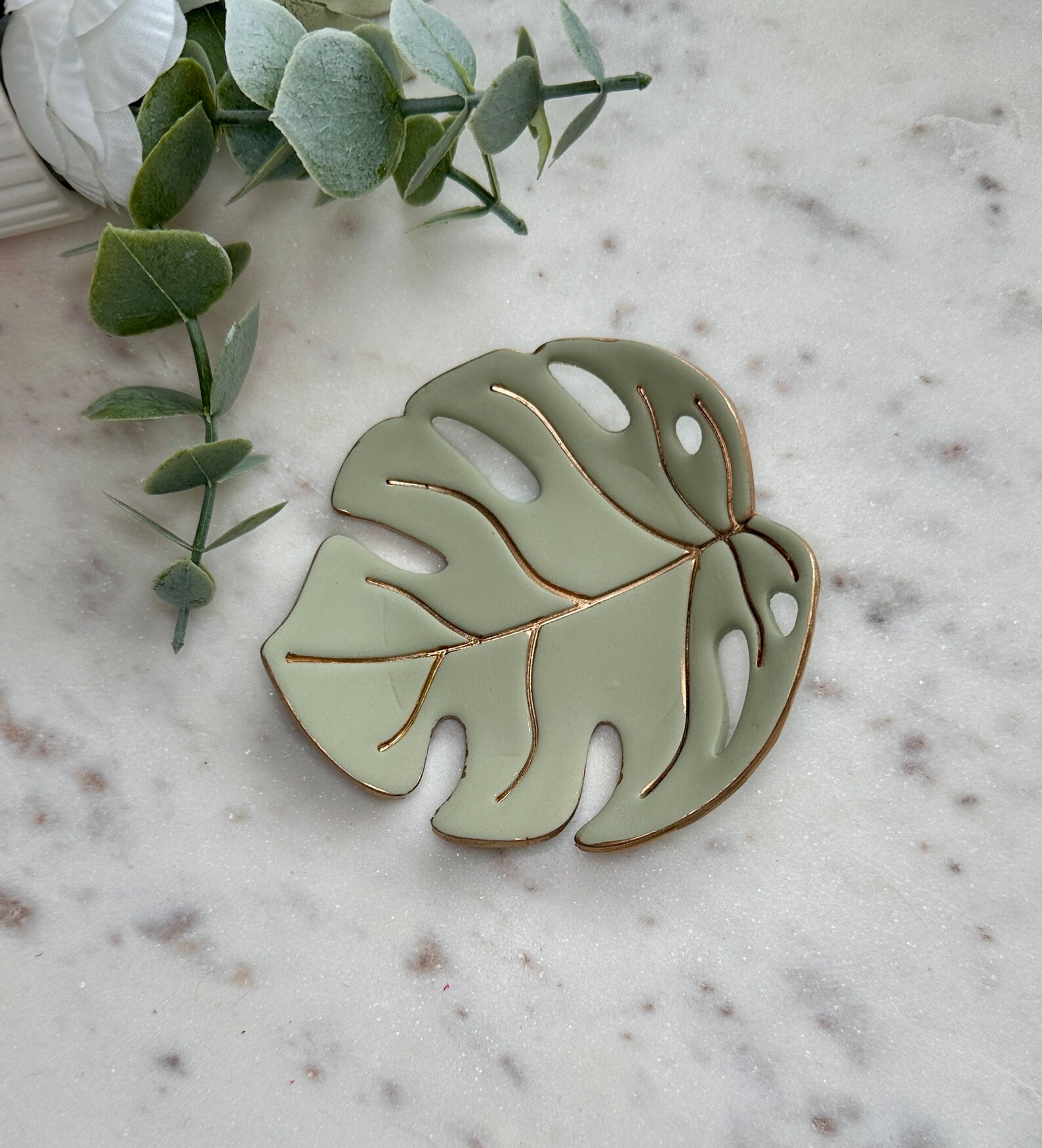 Monstera Leaf Trinket Tray - Monstera Leaf Ring Dish - Monstera Gold ...