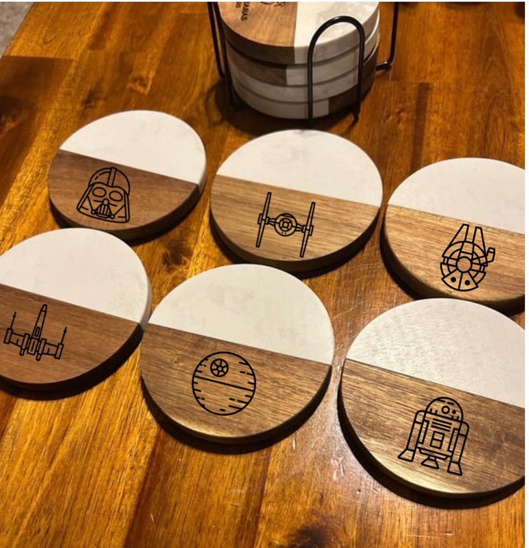 Star Wars Coaster Gift Set, Engraved - Etsy