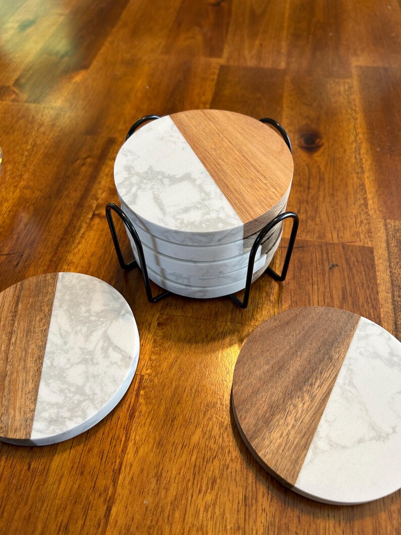 Christmas Holiday Coaster Set Engraved, Home Decor. Santa, Christmas ...