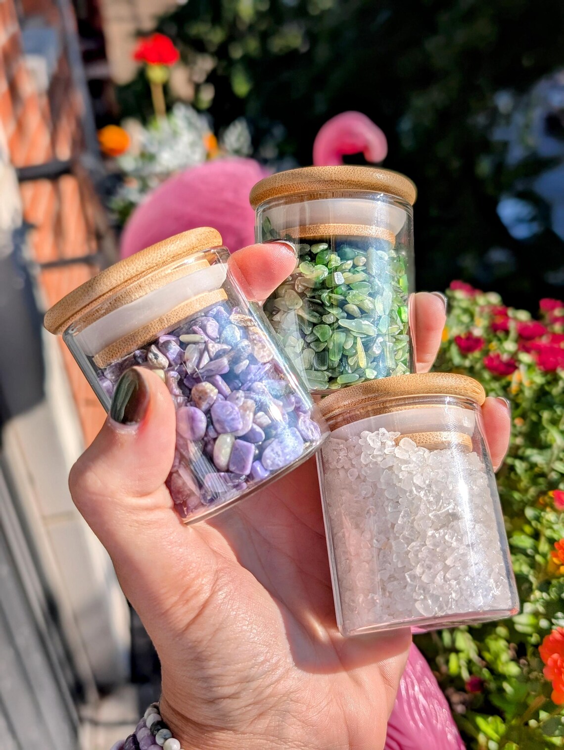 2.5 Oz Crystal Chip Jar | Choose Your Stone | Witchy Supplies • Spell ...